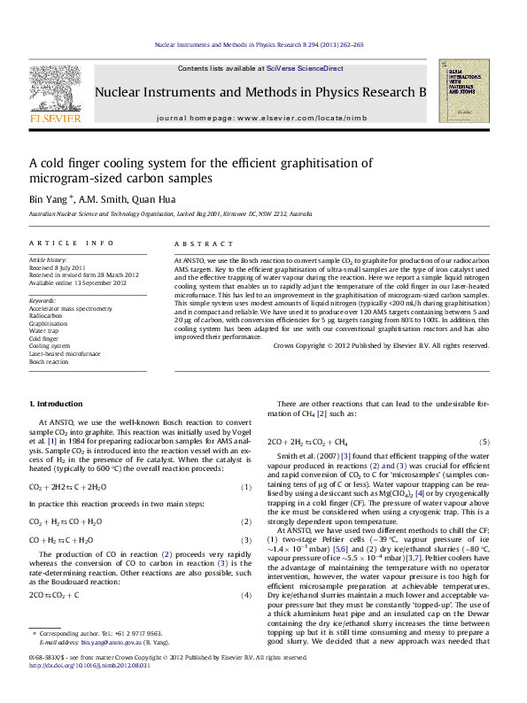 (PDF) A cold finger cooling system for the efficient graphitisation of ...
