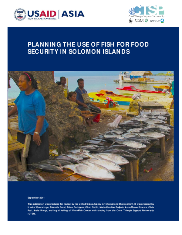 (PDF) PLANNING THE USE OF FISH FOR FOOD SECURITY IN SOLOMON ISLANDS