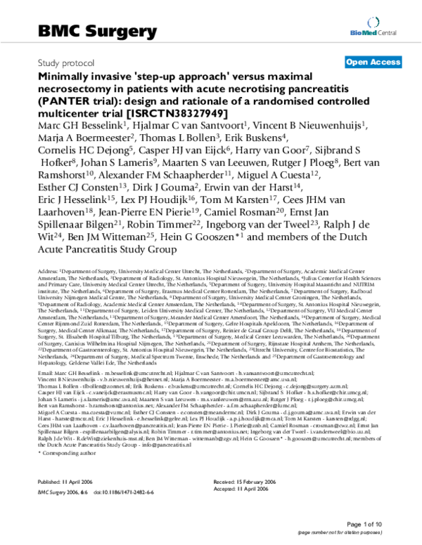 (PDF) Minimally invasive 'step-up approach' versus maximal necrosectomy ...