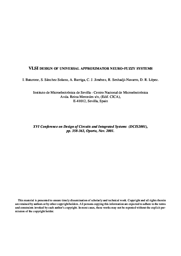 Pdf Vlsi Design Of Universal Approximator Neuro Fuzzy Systems