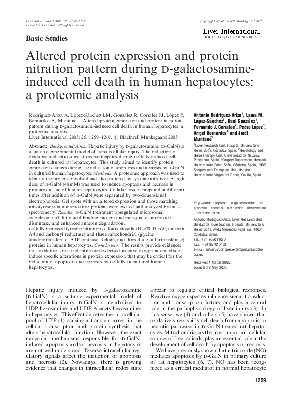 (PDF) Altered protein expression and protein nitration pattern during d ...
