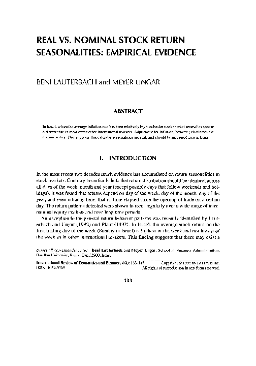 (PDF) Real vs. nominal stock return seasonalities: empirical evidence