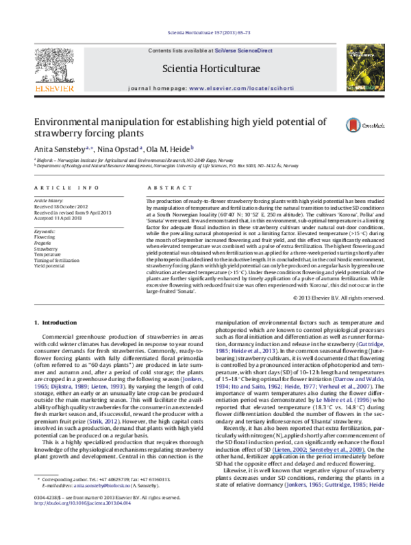 (PDF) Environmental manipulation for establishing high yield potential ...