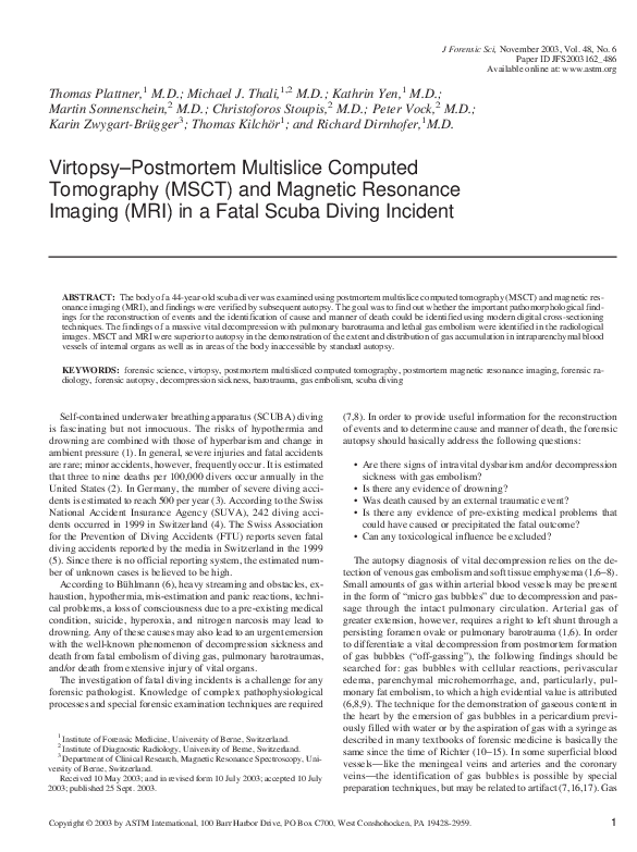 (PDF) Virtopsy-Postmortem Multislice Computed Tomography (MSCT) and Magnetic Resonance Imaging ...