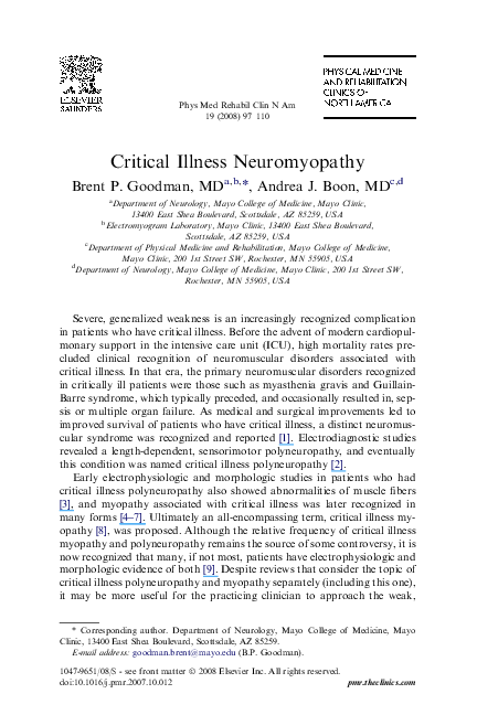 (PDF) Small Nerve Fiber Pathology in Critical Illness | Alice ...
