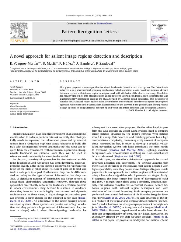 (PDF) A novel approach for salient image regions detection and description