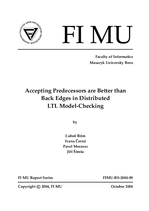 (PDF) Accepting Predecessors Are Better than Back Edges in Distributed LTL Model-Checking