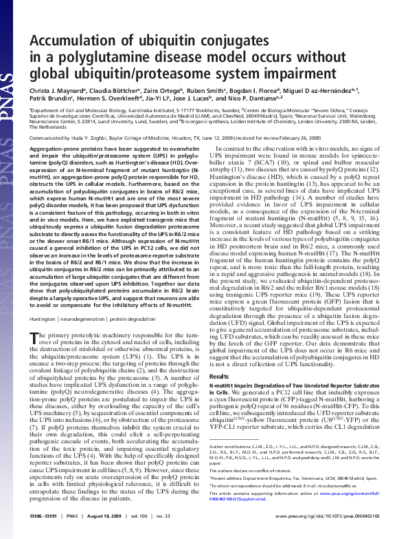 (PDF) Functional alterations of the ubiquitin-proteasome system in ...