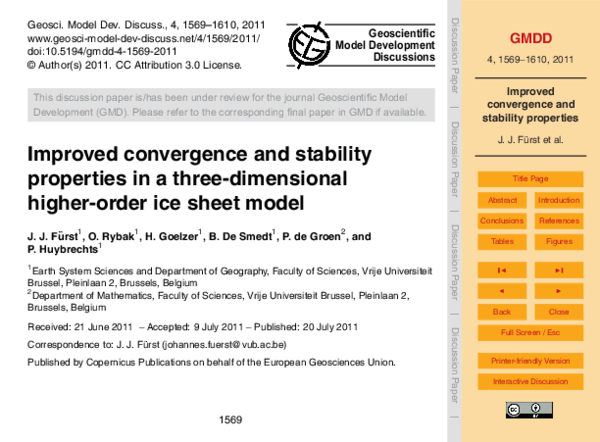(PDF) Improved convergence and stability properties in a three ...
