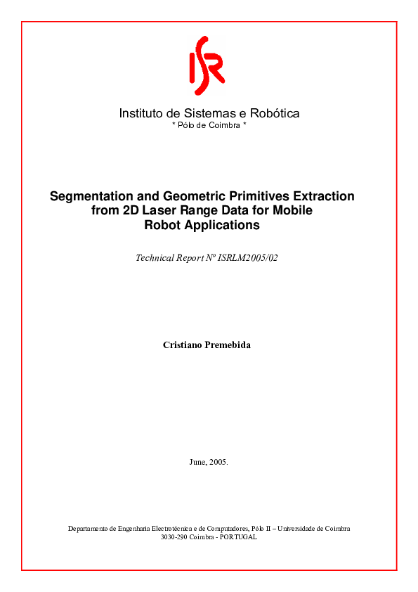 (PDF) Segmentation and geometric primitives extraction from 2d laser range data for mobile robot ...