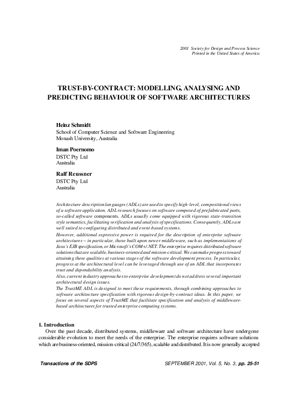 (PDF) Trust-by-Contract: Modelling, analysing and predicting behaviour ...