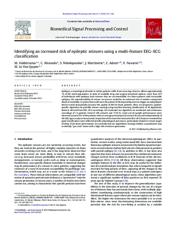 Pdf Identifying An Increased Risk Of Epileptic Seizures Using A Multi Feature Eeg Ecg