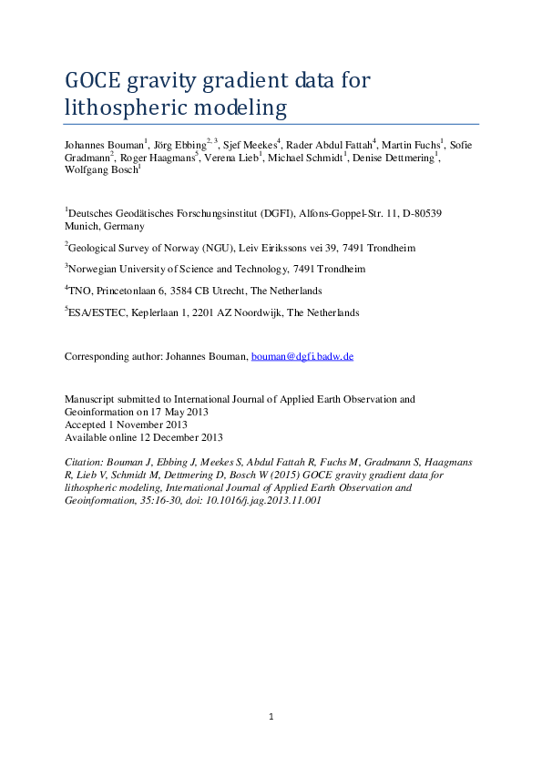(PDF) GOCE gravity gradient data for lithospheric modeling | Jörg Ebbing - Academia.edu