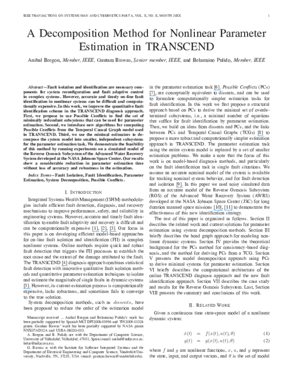 (PDF) A Decomposition Method for Nonlinear Parameter Estimation in TRANSCEND