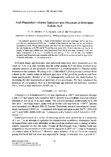 (PDF) High-resolution infrared spectrum and structure of dinitrogen ...