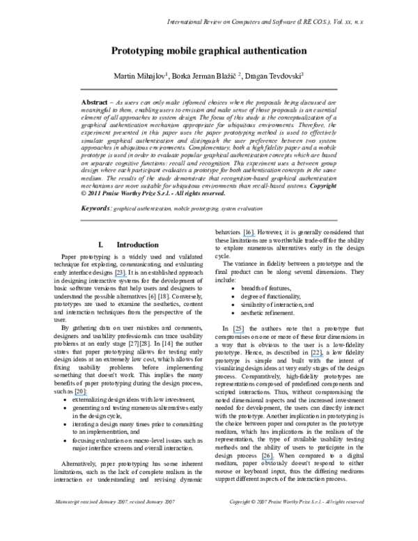 (PDF) Prototyping Mobile Graphical Authentication