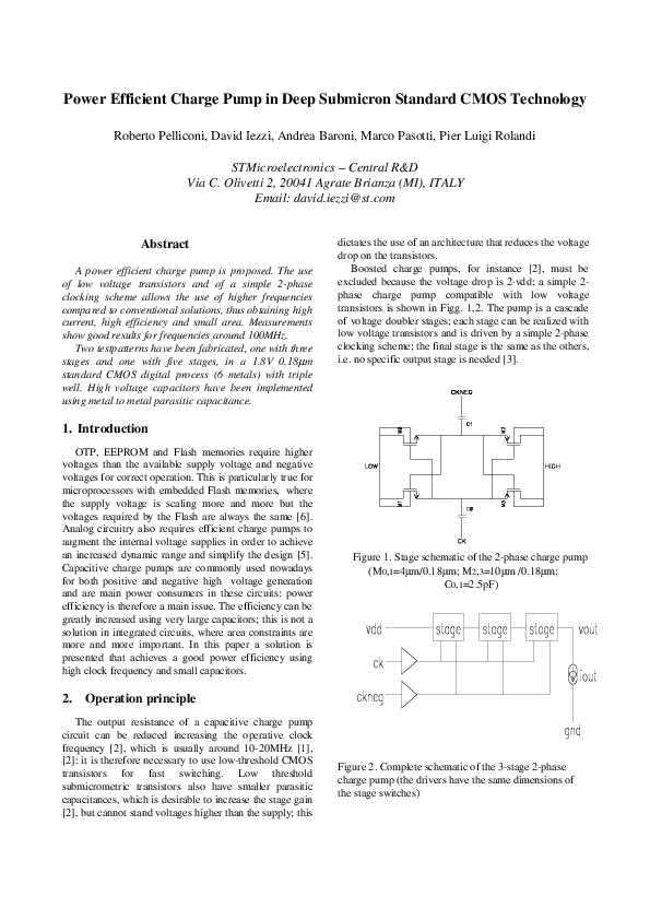Pdf Power Efficient Charge Pump In Deep Submicron Standard Cmos