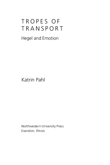 (PDF) Tropes of Transport: Hegel and Emotion