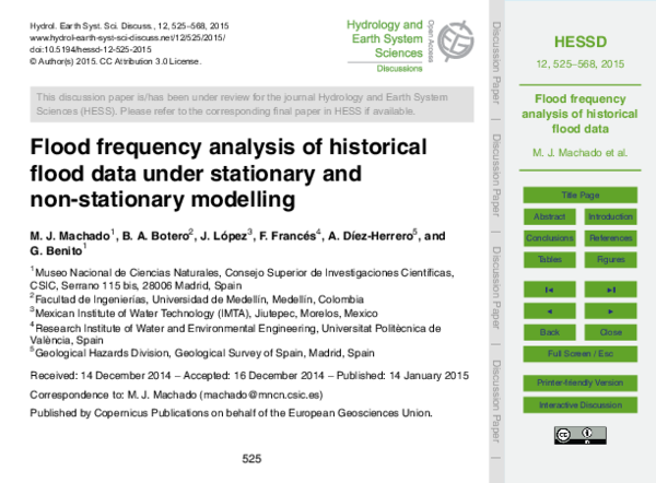 (PDF) Flood frequency analysis of historical flood data under stationary and non-stationary ...