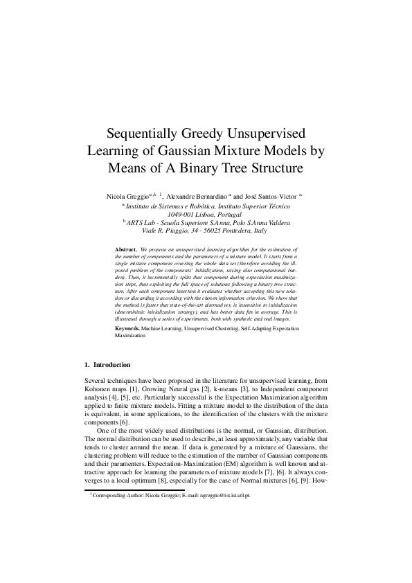 (PDF) Sequentially greedy unsupervised learning of gaussian mixture models by means of a binary ...