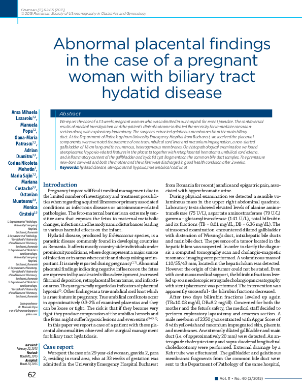(PDF) Abnormal placental findings in the case of a pregnant woman with ...