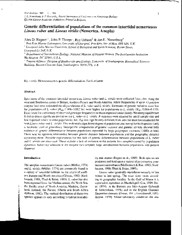 (PDF) Genetic differentiation of populations of the common intertidal ...