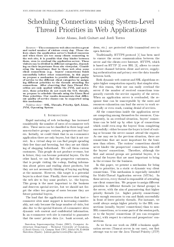 (PDF) Scheduling Connections using System-Level Thread Priorities in ...