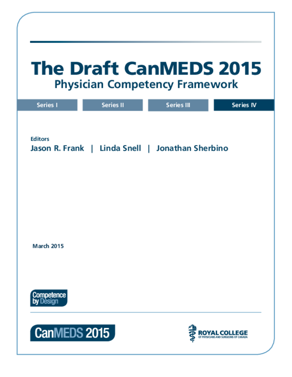 (PDF) CanMEDS 2015 Series IV Draft