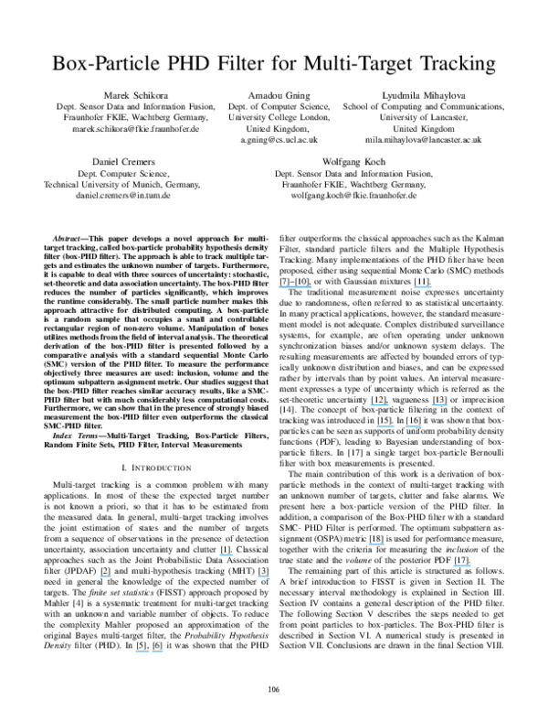 Pdf Box Particle Phd Filter For Efficient Multi Target Tracking