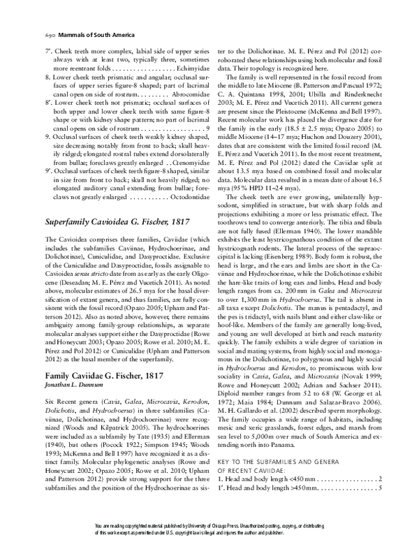 (PDF) Family Caviidae, In Mammals of South America. Volume 2, Rodents