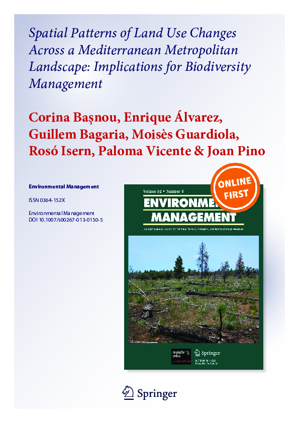 (PDF) Spatial Patterns of Land Use Changes Across a Mediterranean ...