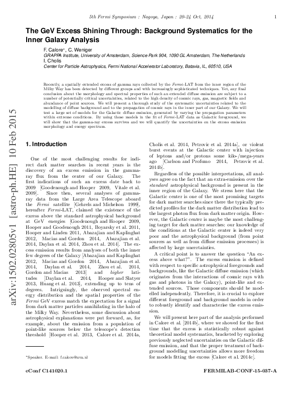 (PDF) The GeV Excess Shining Through: Background Systematics for the ...