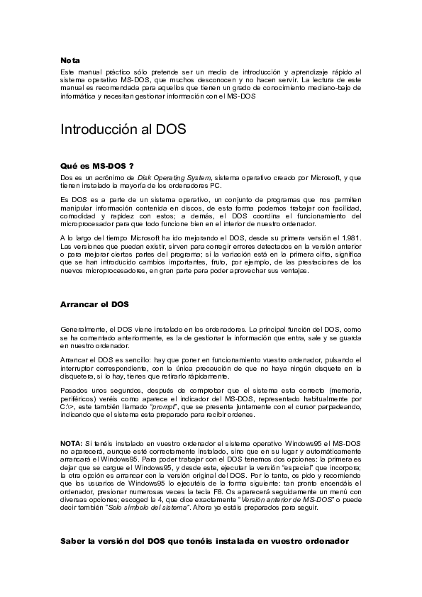 (DOC) Manual MS DOS Castellano