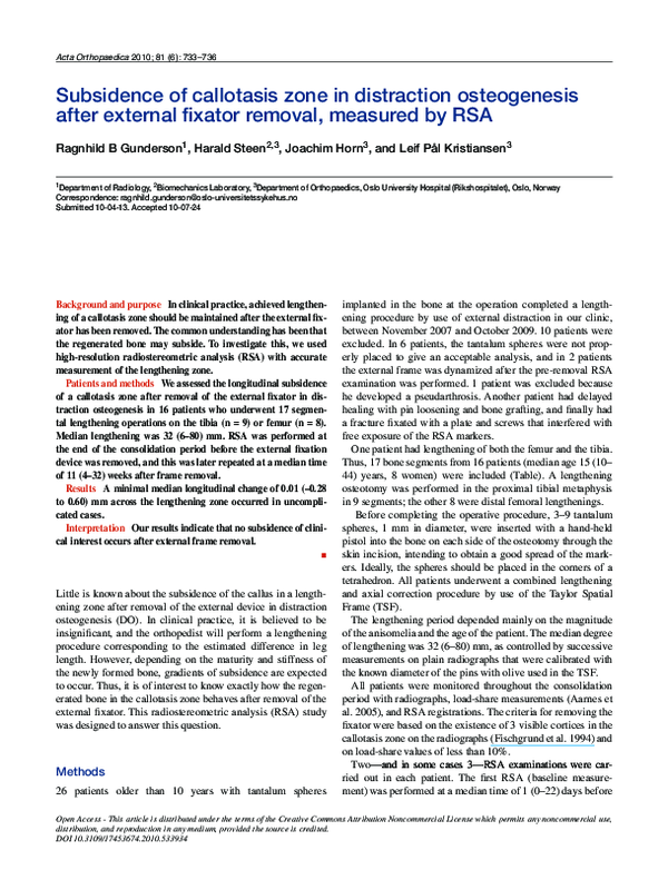 (PDF) Subsidence of callotasis zone in distraction osteogenesis after ...