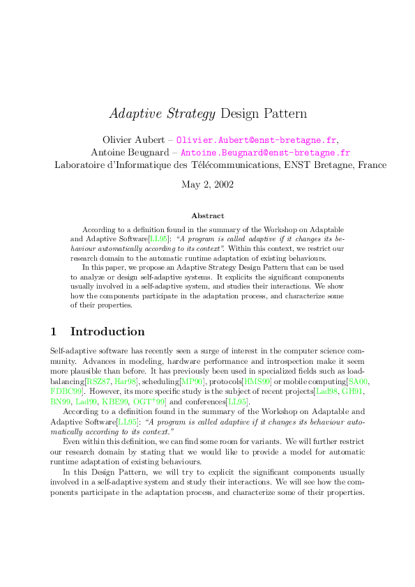 Adaptive Strategy Design Pattern