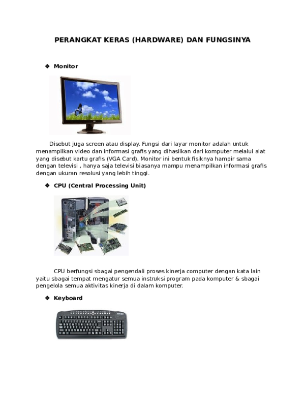 (DOC) Perangkat keras dan fungsinya