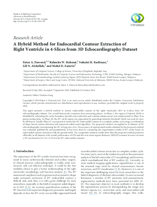 (PDF) A semi-automatic endocardial border detection method for the left ...