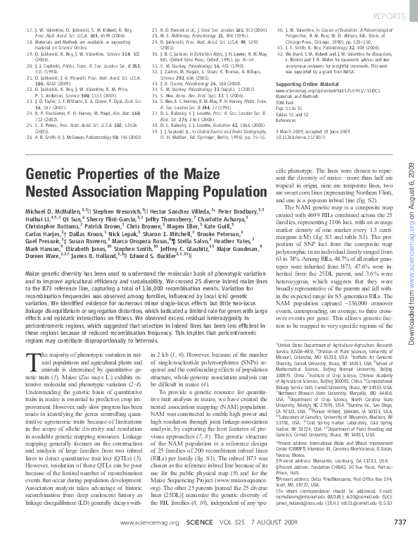 Pdf Genetic Properties Of The Maize Nested Association Mapping Population