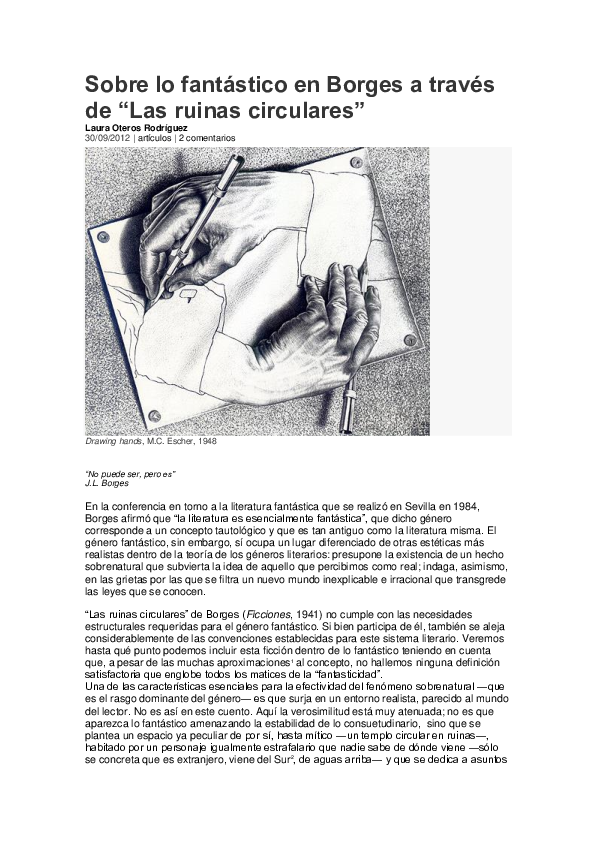 (PDF) Sobre lo fantastico en Borges