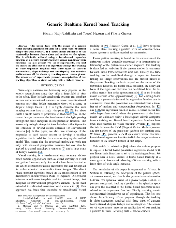 (PDF) Generic realtime kernel based tracking