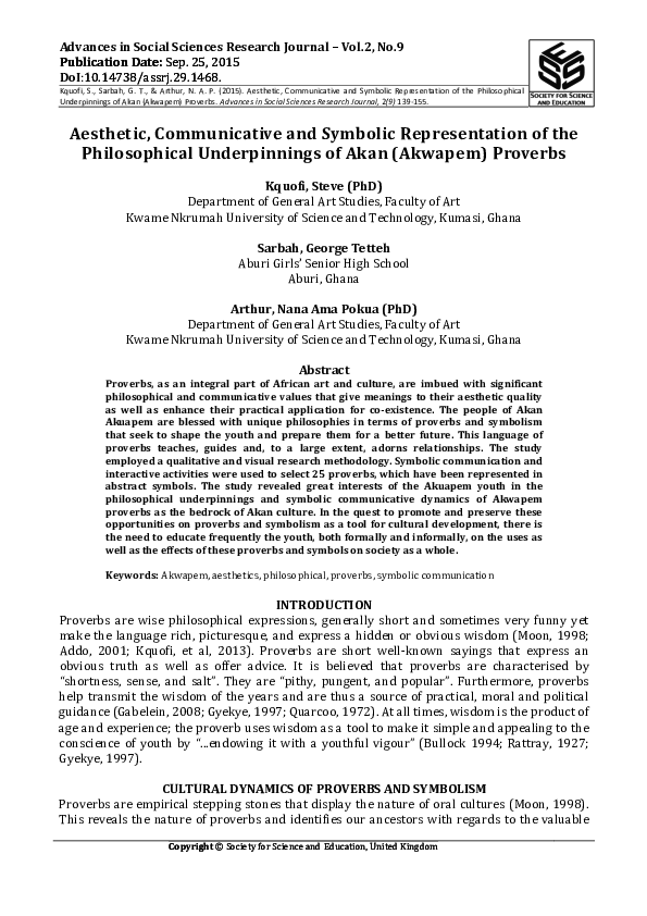 (PDF) Aesthetic, Communicative and Symbolic Representation of the ...