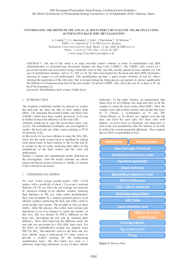(PDF) Controlling the depth of the local Al BSF in PERC crystalline ...