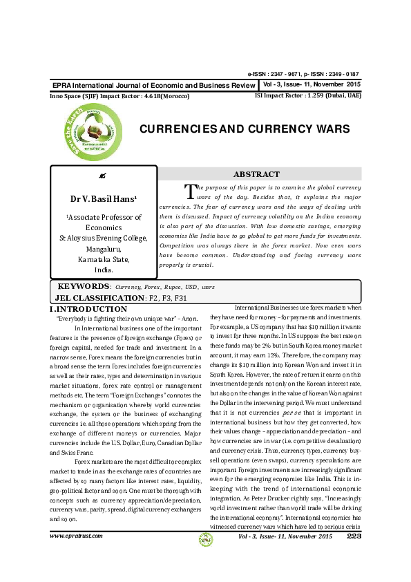 (PDF) CURRENCY AND CURRENCY WARS