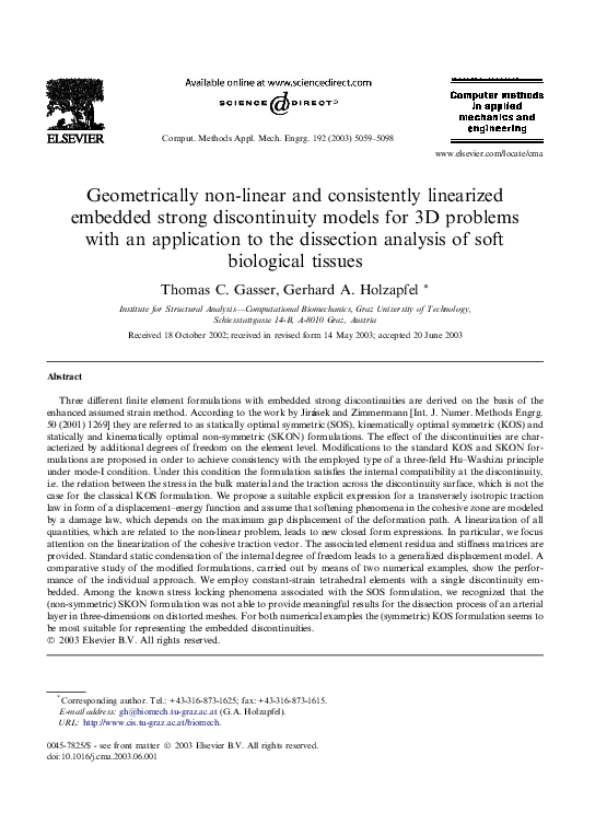 Pdf Geometrically Non Linear And Consistently Linearized Embedded