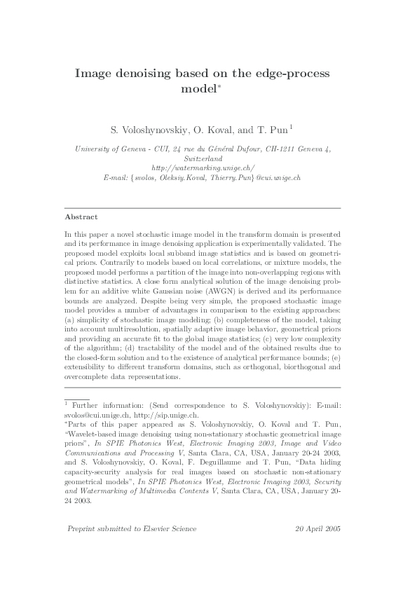 (PDF) Image denoising based on the edge-process model