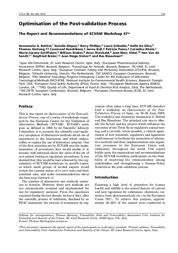 (PDF) of the post-validation process. The report and recommendations of ...