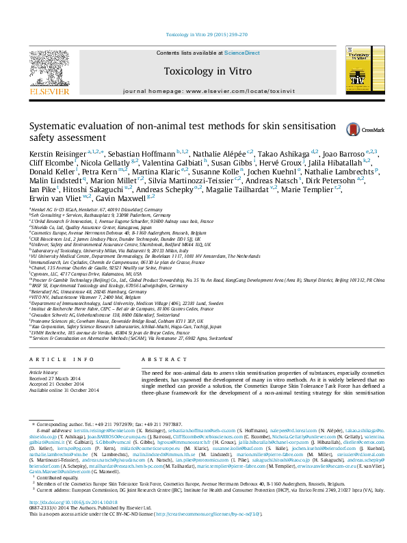 (PDF) Systematic evaluation of non-animal test methods for skin ...
