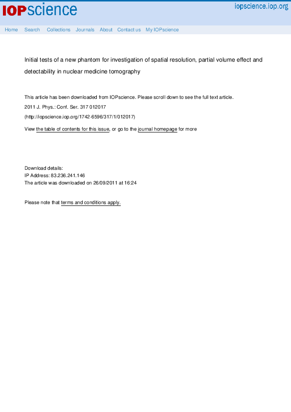 (PDF) Initial tests of a new phantom for investigation of spatial ...