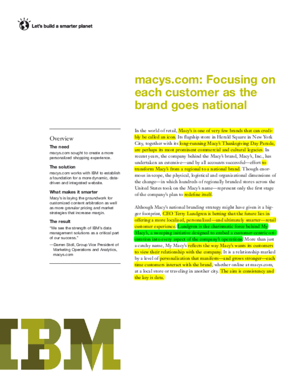 (PDF) Macys Case Study Individual Report
