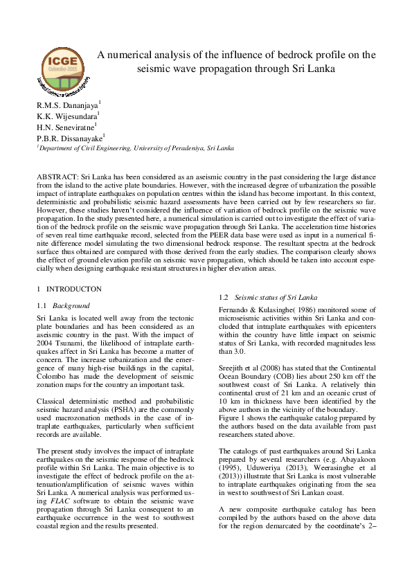 (PDF) A numerical analysis of the influence of bedrock profile on the seismic wave propagation ...